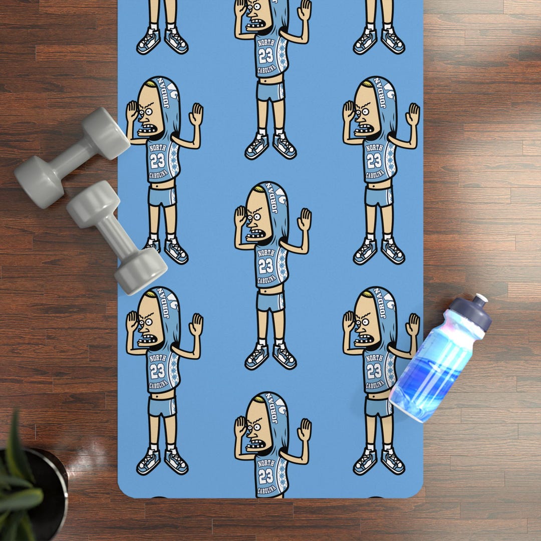 UNC Tar Heels Beavis Wearing Jordan Jersey Yoga Mat, Exercise Mat ...