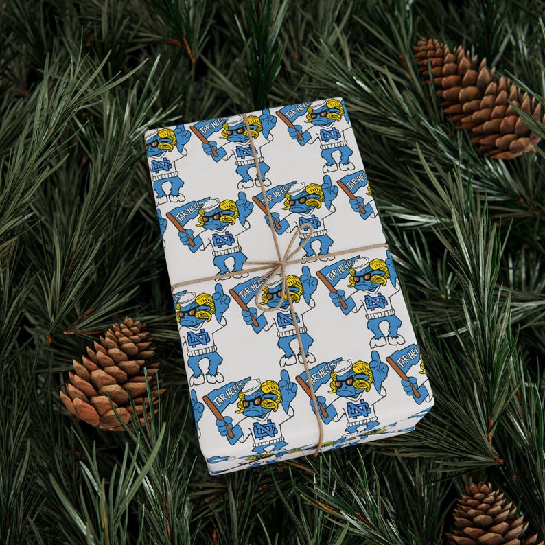 UNC Chapel Hill Retro Ramses White Wrapping Paper - Etsy