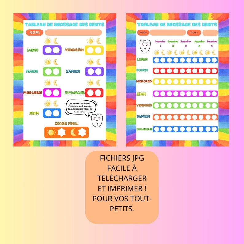 Tooth Brushing Chart - Etsy