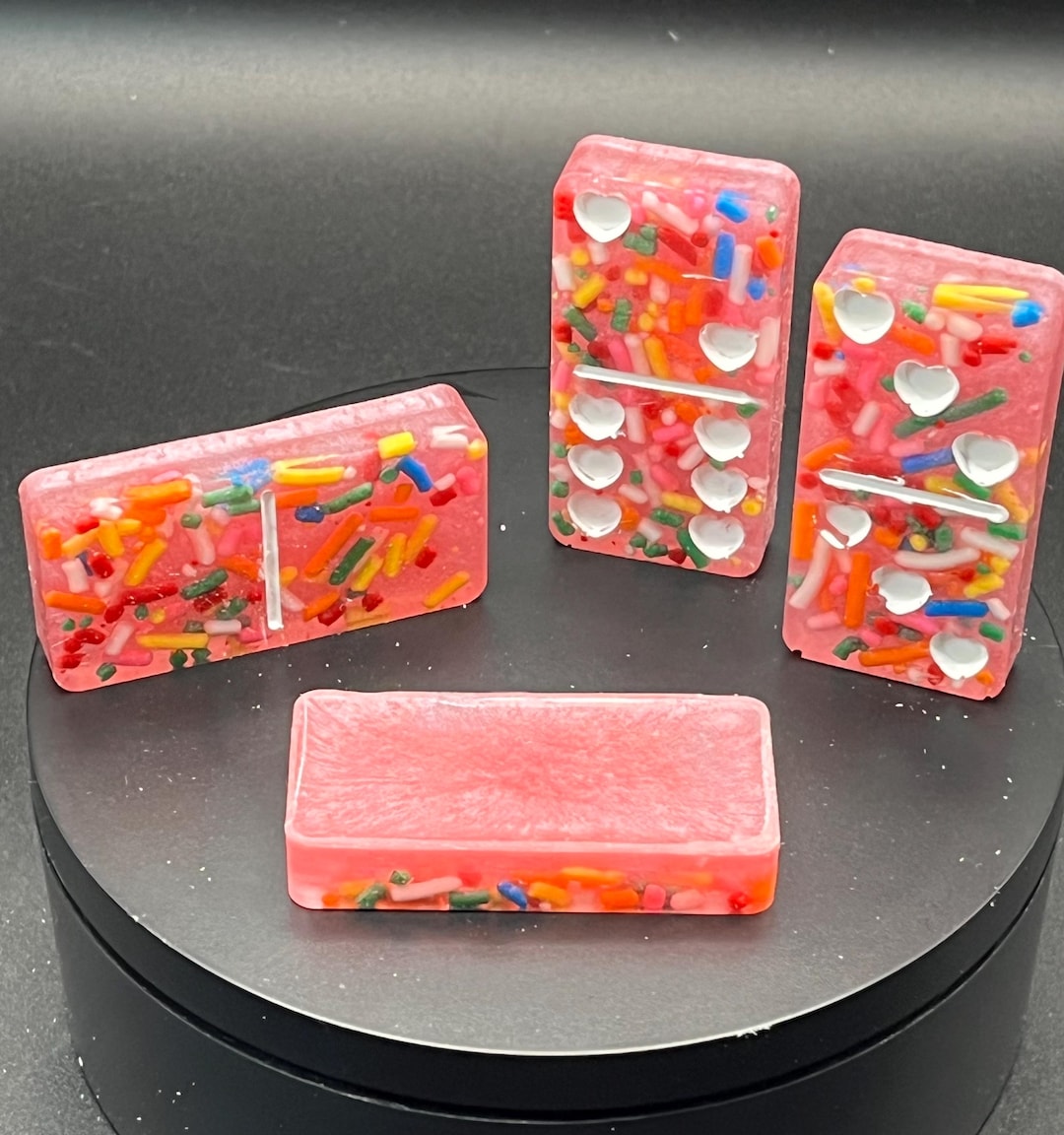 Pink Sprinkle Dominoes Set • Handmade Resin Game - Etsy