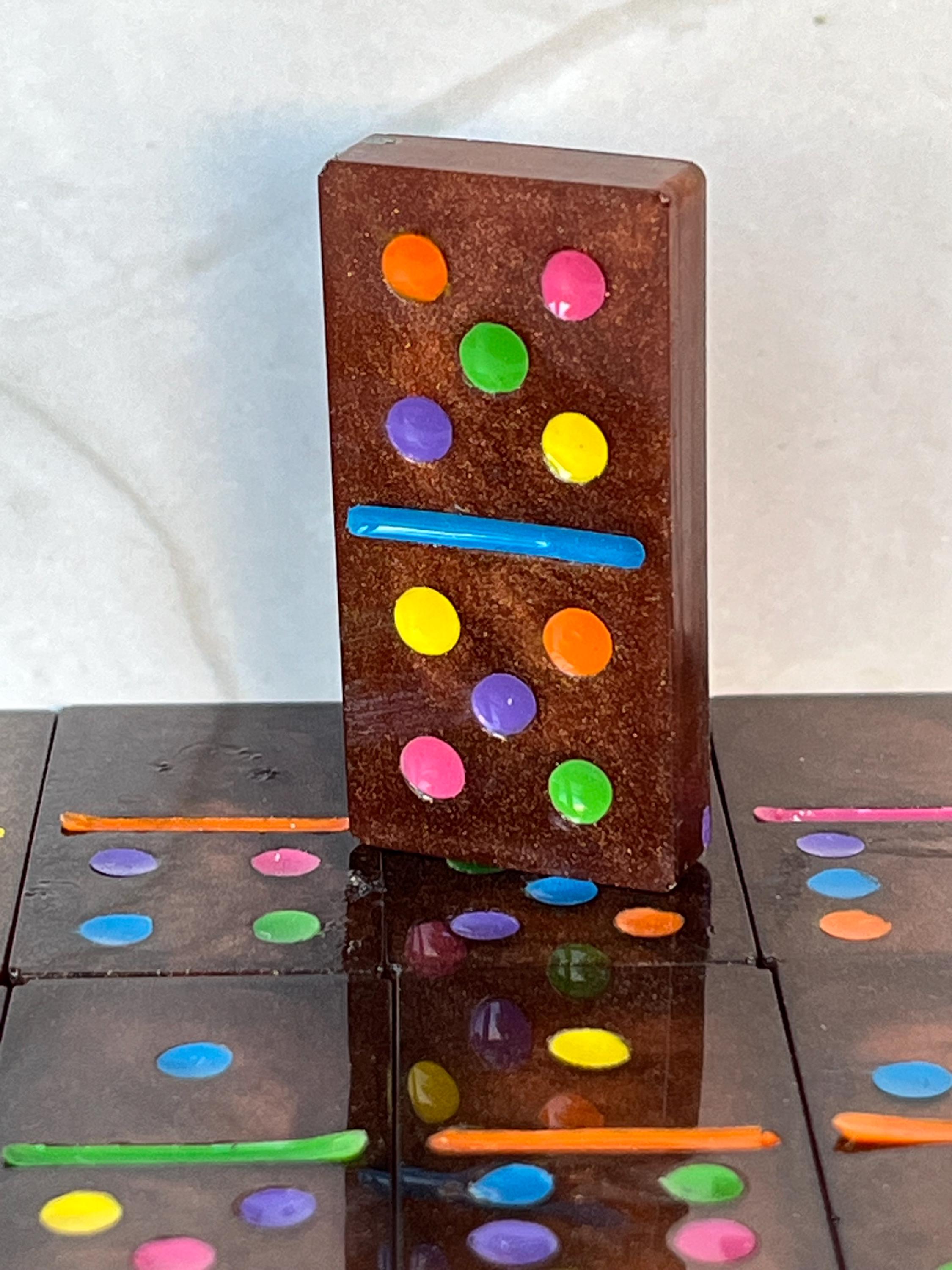 Resin Domino Set Handmade Dominoes Brownie Game Custom Cosmic Chocolate ...