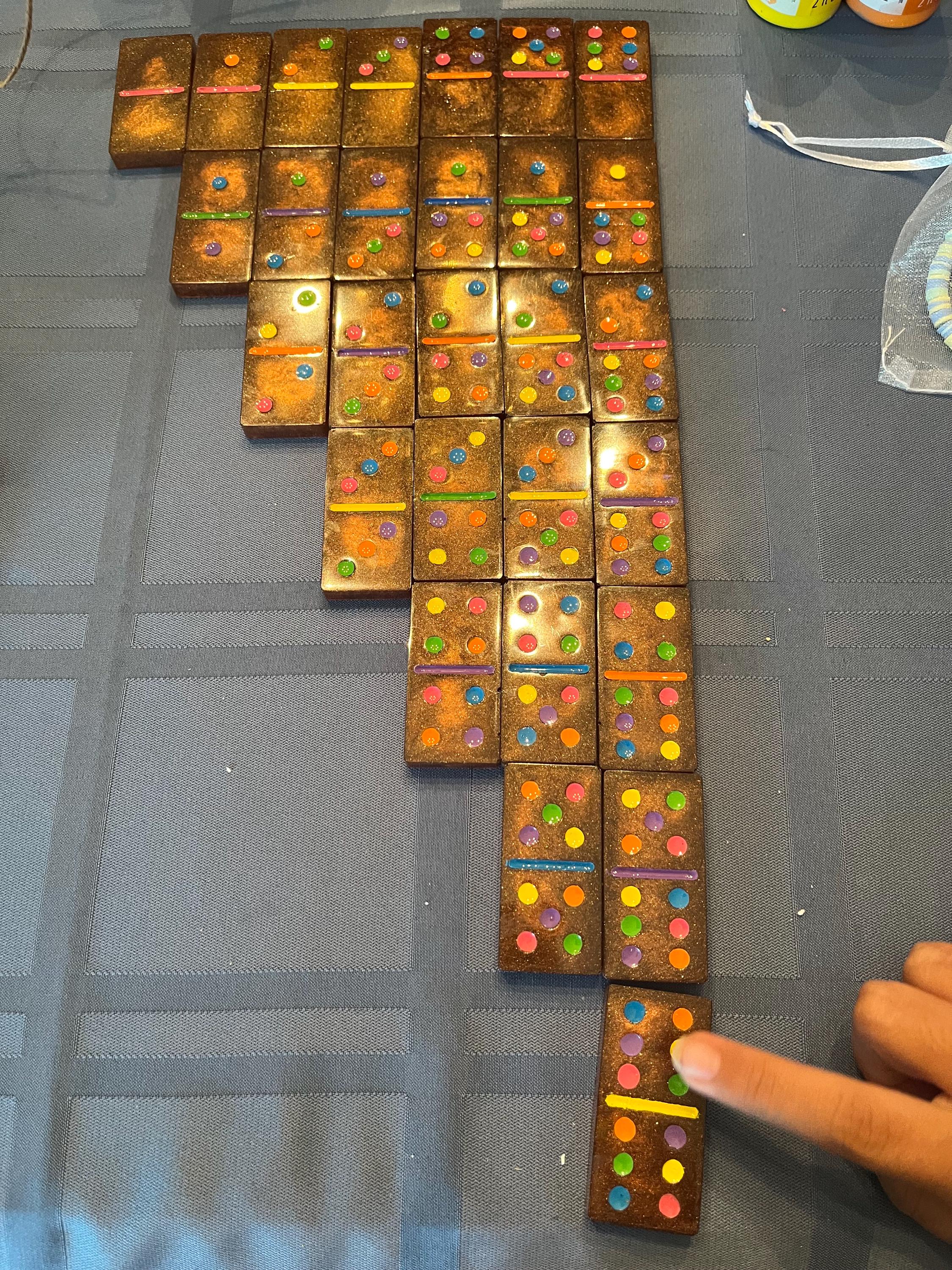 Resin Domino Set Handmade Dominoes Brownie Game Custom Cosmic Chocolate ...