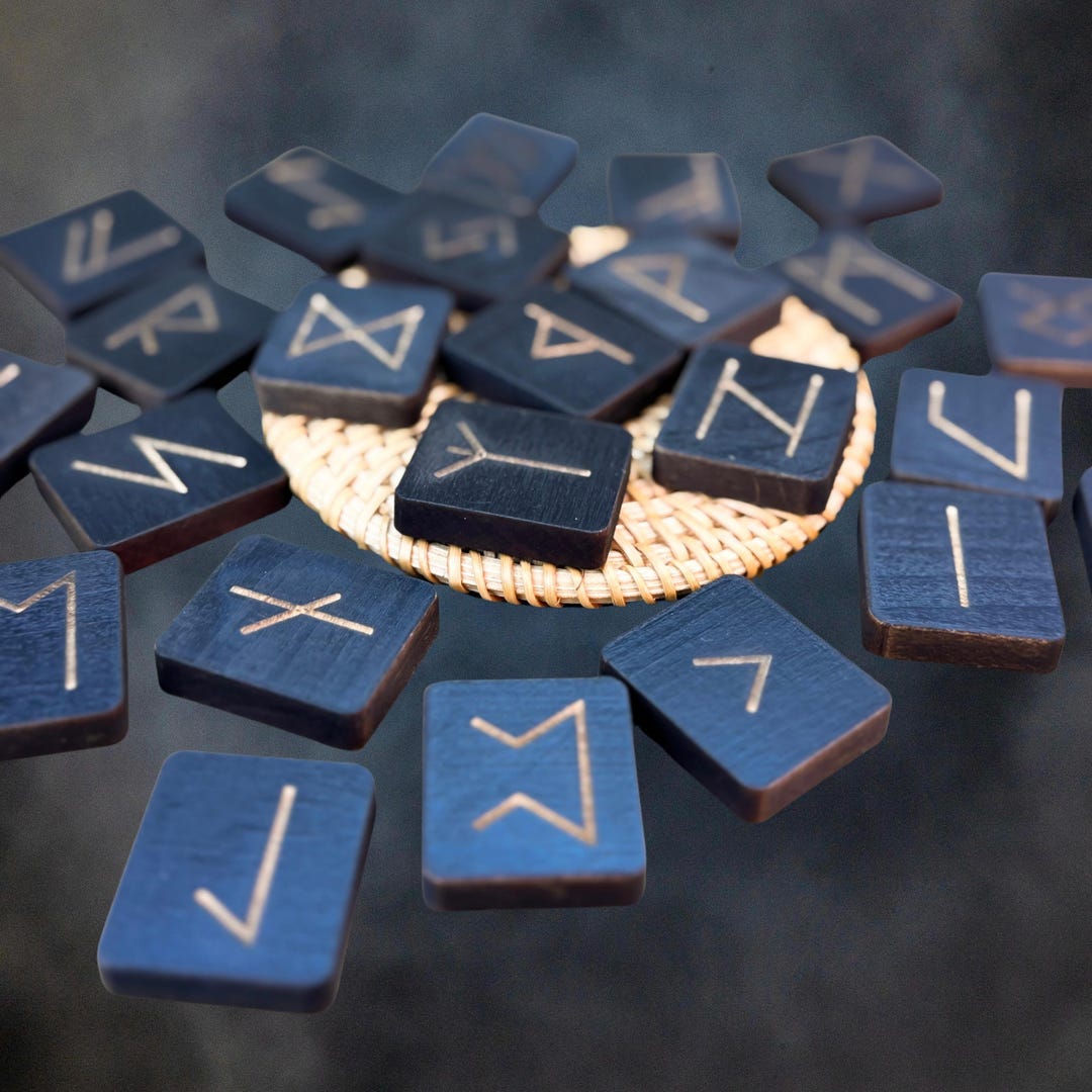 Rune Set Viking Rune Stones Bone Rune Set Wooden Runes Blanks Birch ...