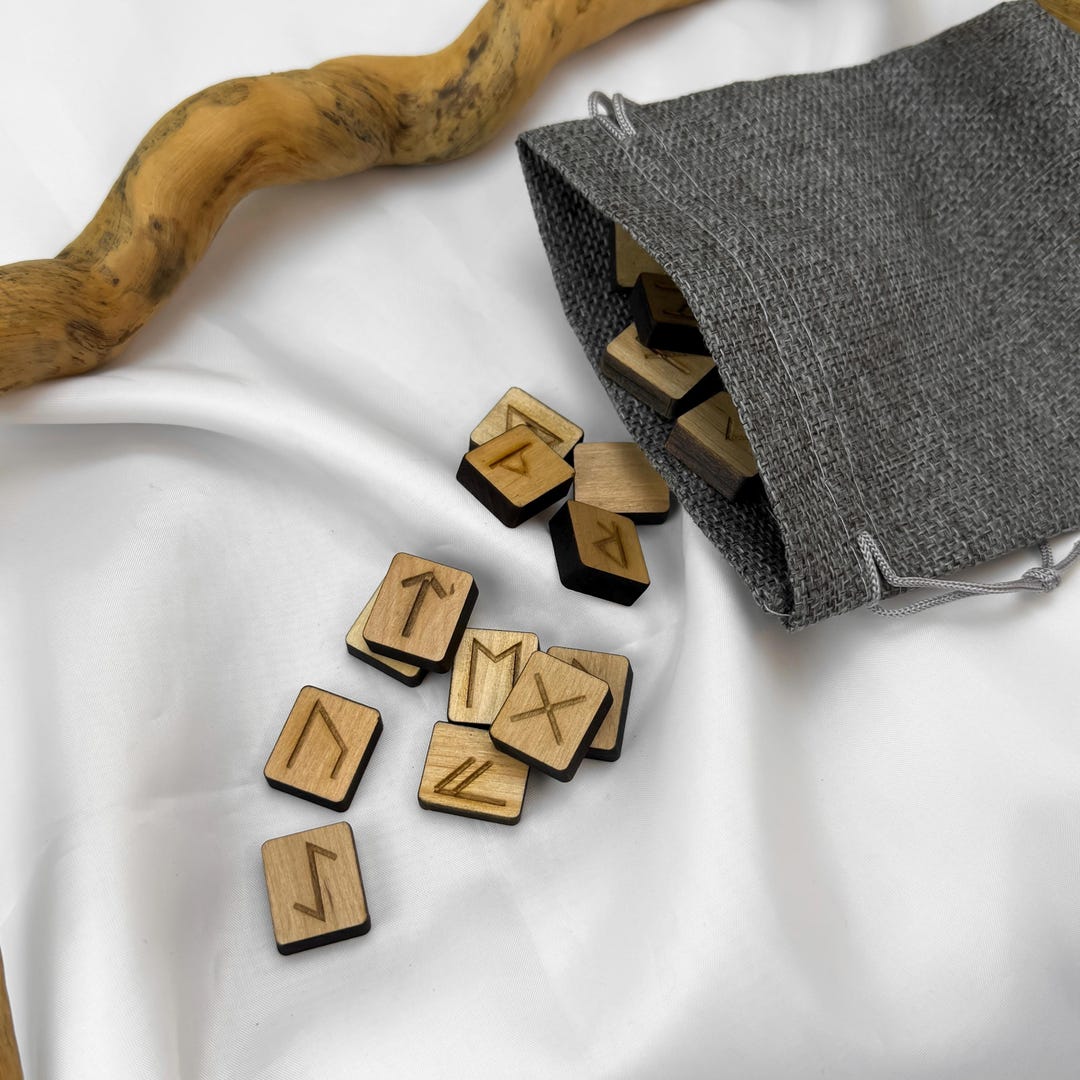 Rune Sets 25 Scandinavian Wood Runes Set Handmade Birch Wood Rune ...