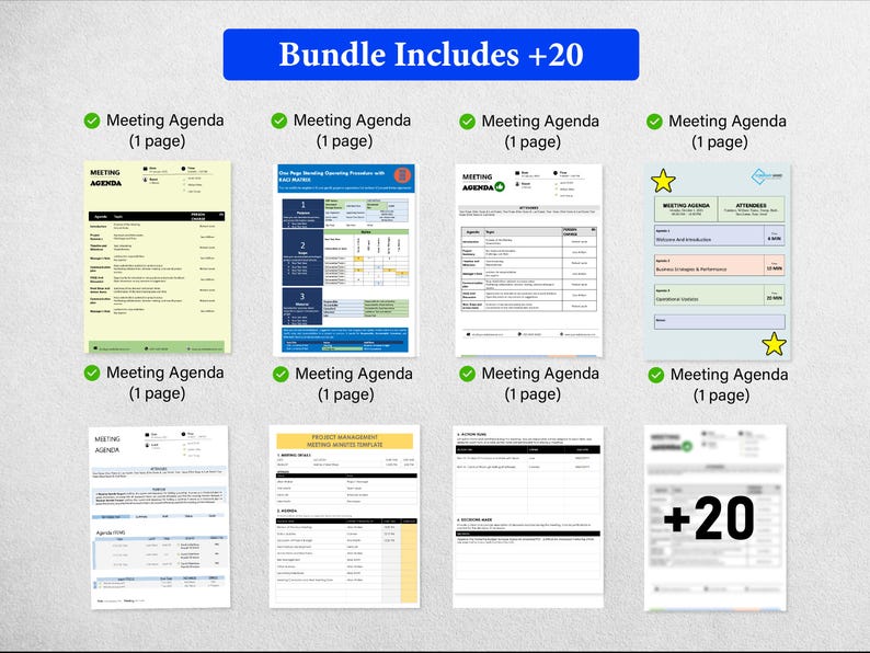 Customizable Meeting Agenda Templates | Meeting Minutes | Bundle 2025 ...
