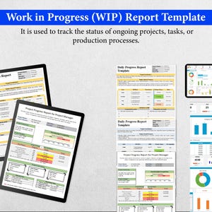 Daily Work in Progress Template | Work Report Template | Task Report ...