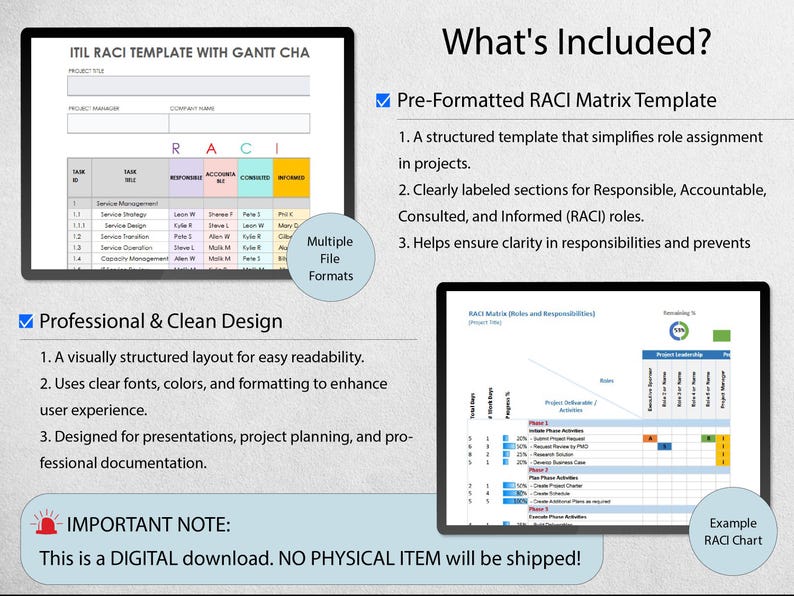 RACI Matrix Template Excel + Google Sheet - RACI Matrix Planner ...