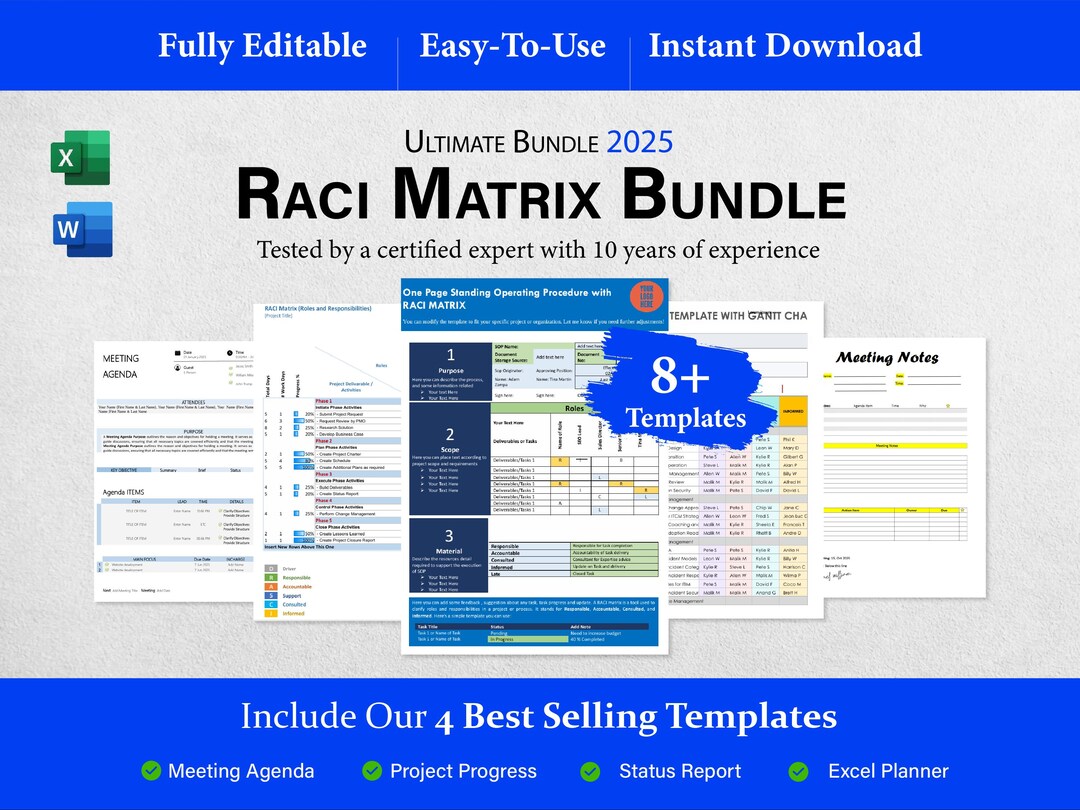 Download RACI Matrix Template Excel | Responsibility Model | Raci Model ...