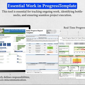 Daily Work in Progress Template | Work Report Template | Task Report ...
