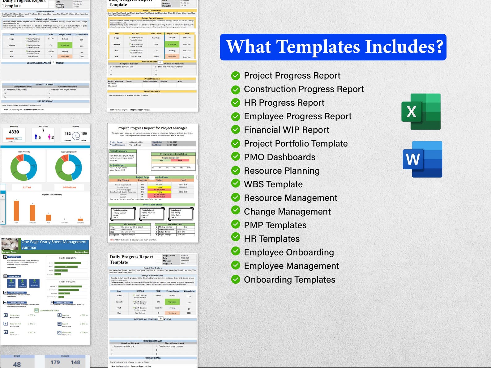 Daily Work in Progress Template | Work Report Template | Task Report ...