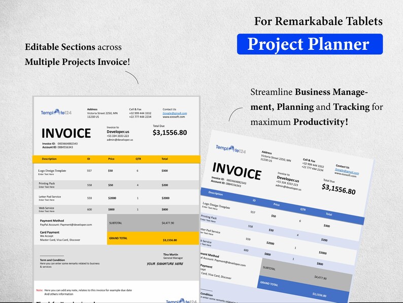 Editable/printable Blank Invoice Template, Google Docs, Word, PDF ...