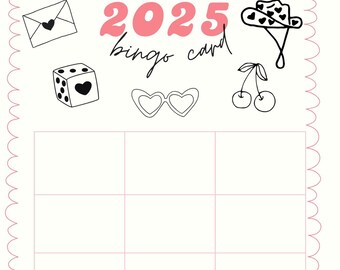 Printable 2025 Bingo Card, Date Card, 2025 Vision Board Bingo Card ...