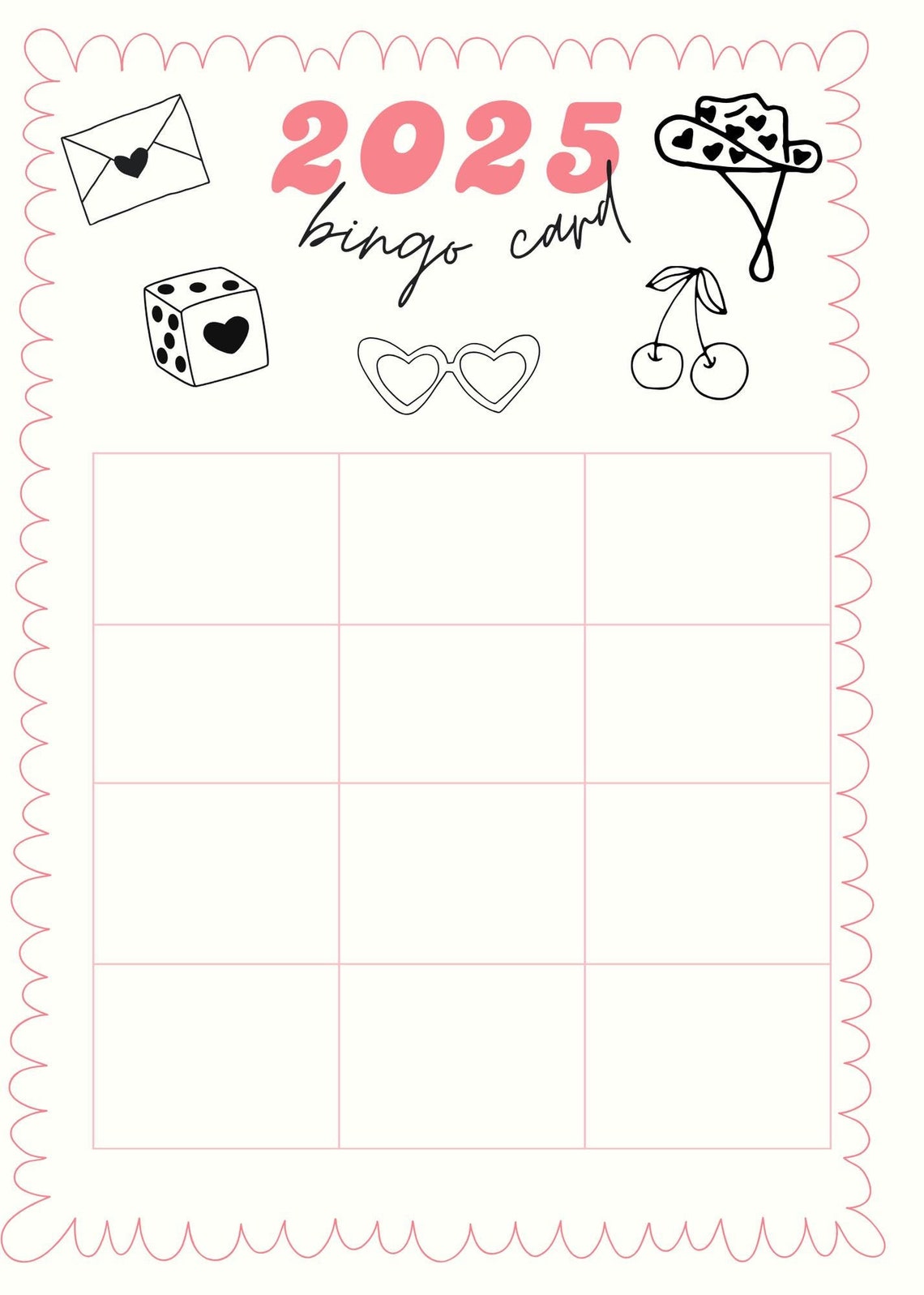 2025 BINGO CARD - EDITABLE - Etsy