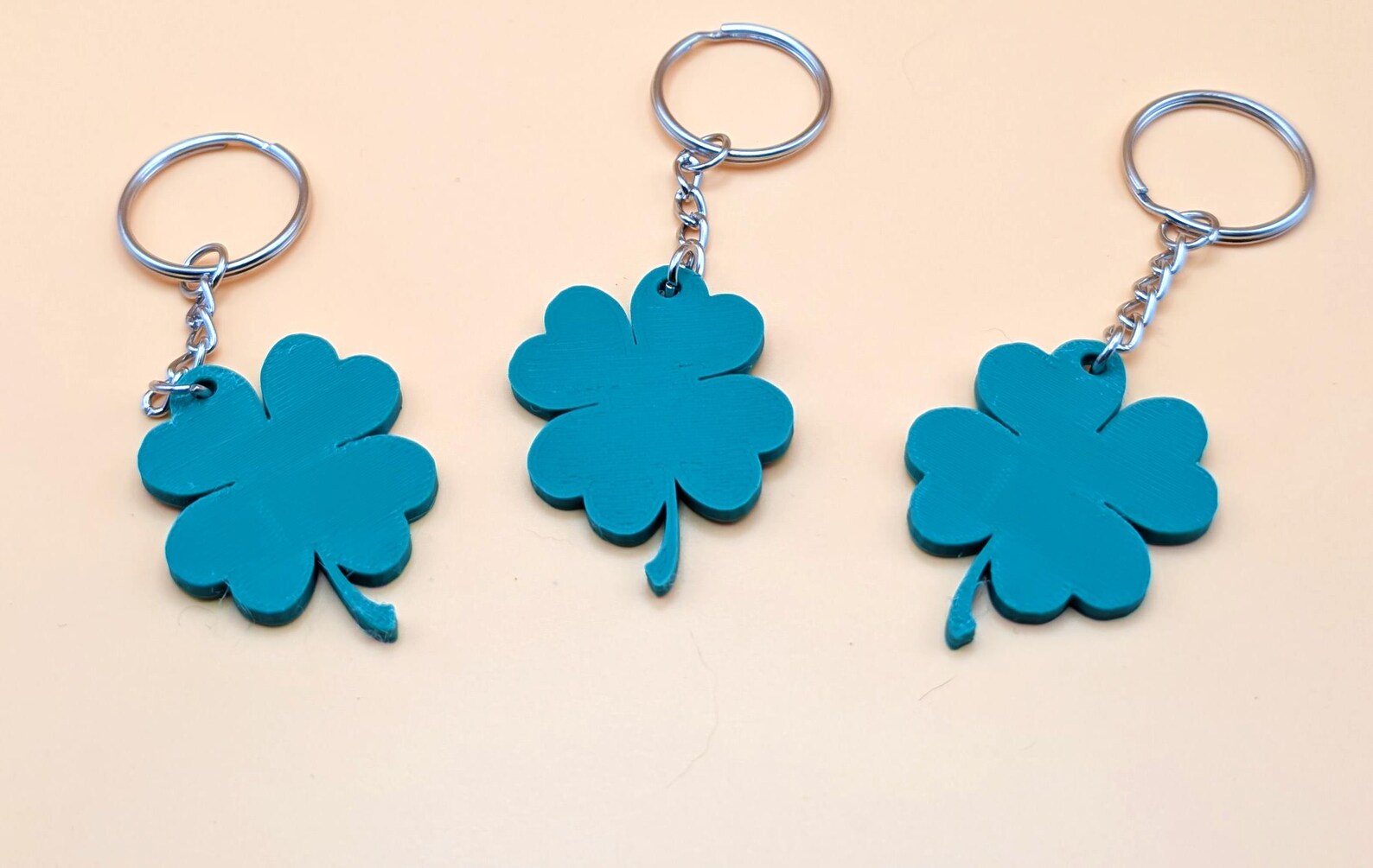 Green Plastic Four Leaf Clover Keychain - St. Patrick's Day Accessories ...
