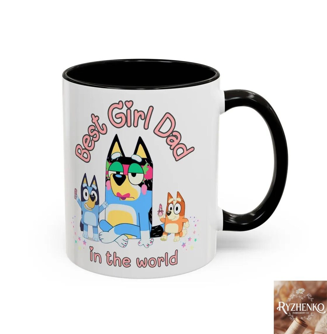 Personalized Bluey Mug, Girl Dad Mug, Custom Bluey Mug, Bluey Dad ...