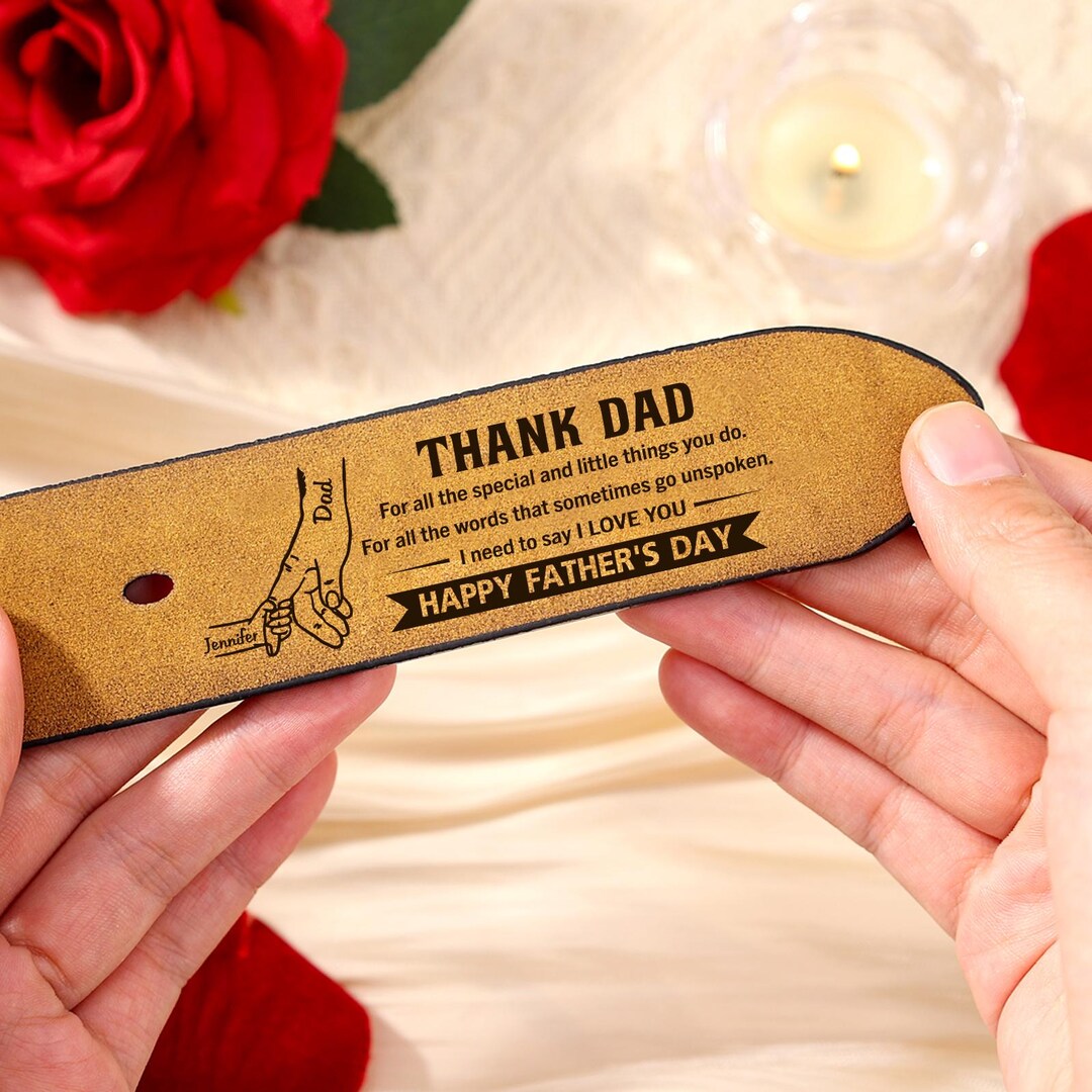 Personalized Leather Belt for Dad, Genuine Leather Belt, Custom ...