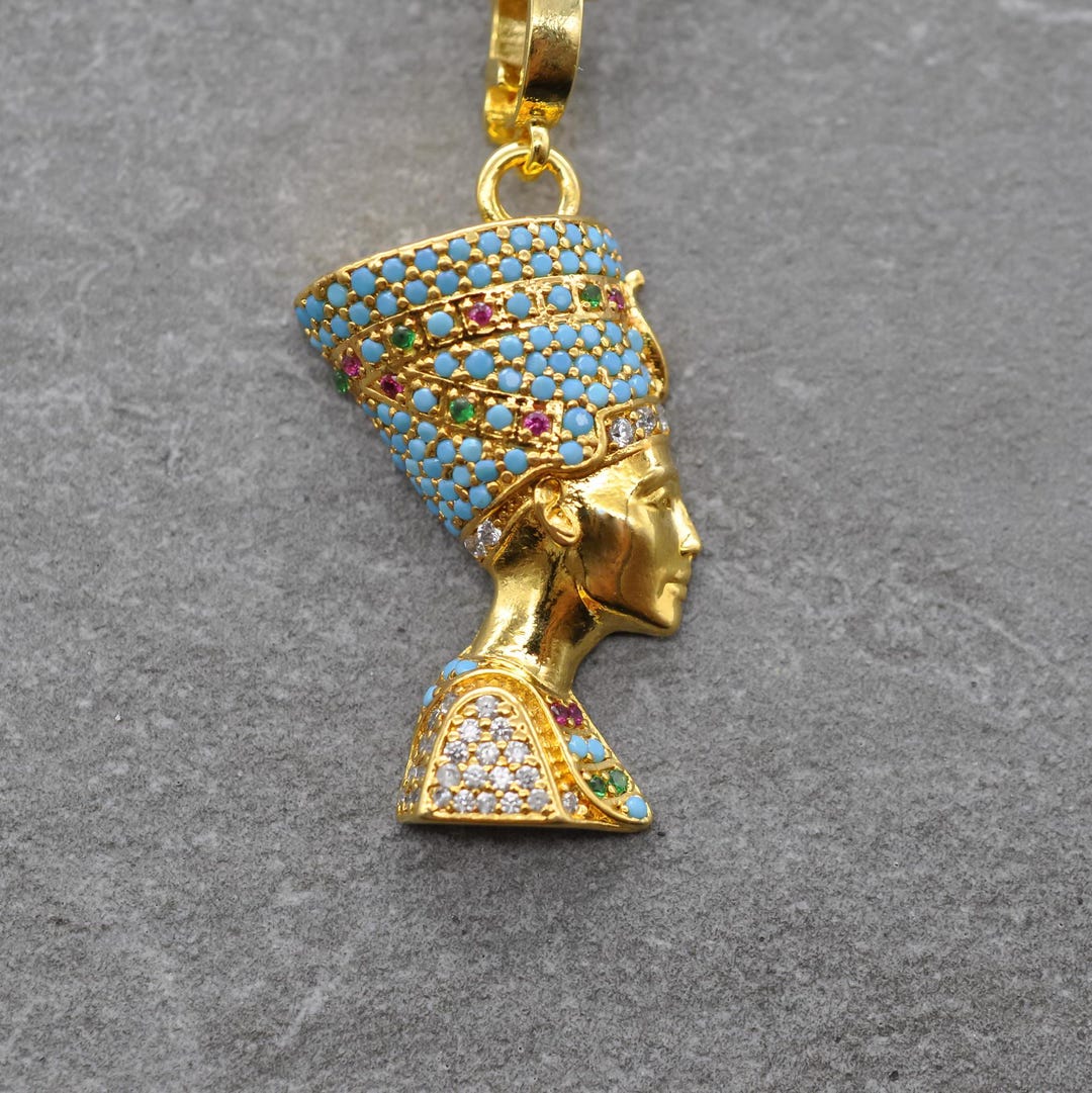 Handmade 24 Carat Gold Plated Queen Nefertiti Necklace - Egyptian Queen ...