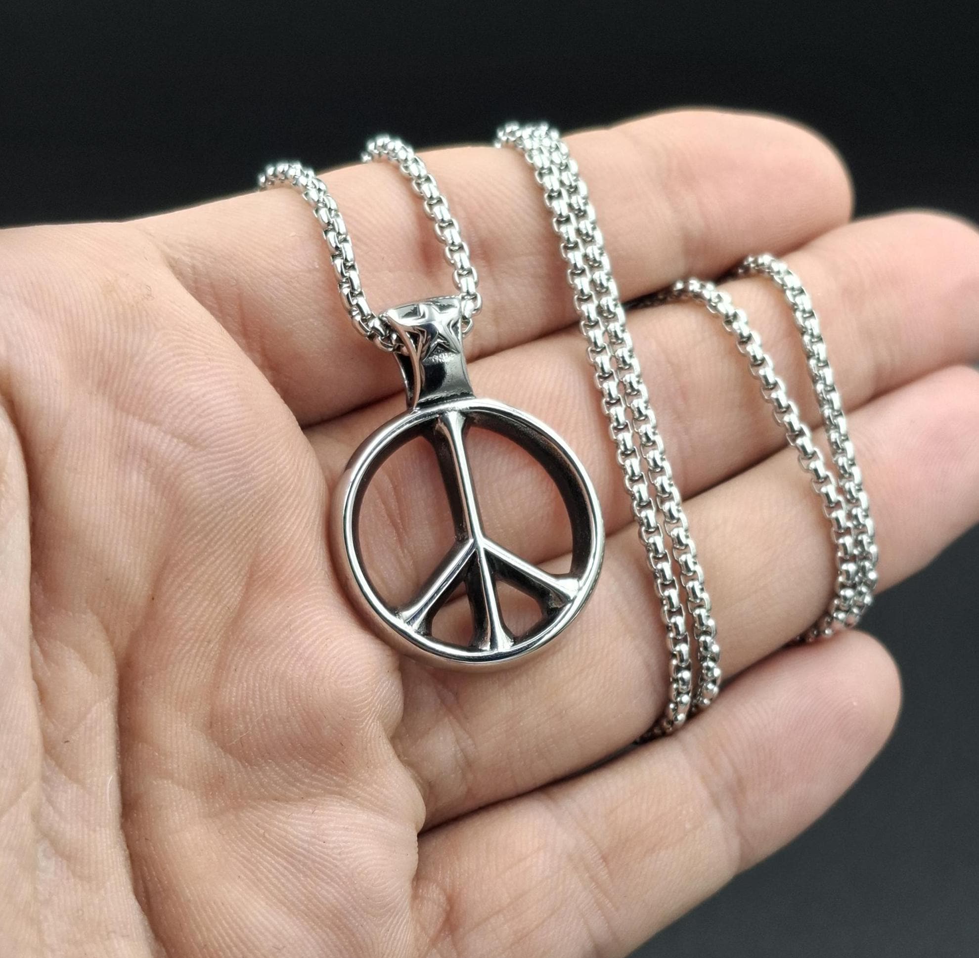 Collier signe de paix, pendentif signe de paix, bijoux croix inversée ...
