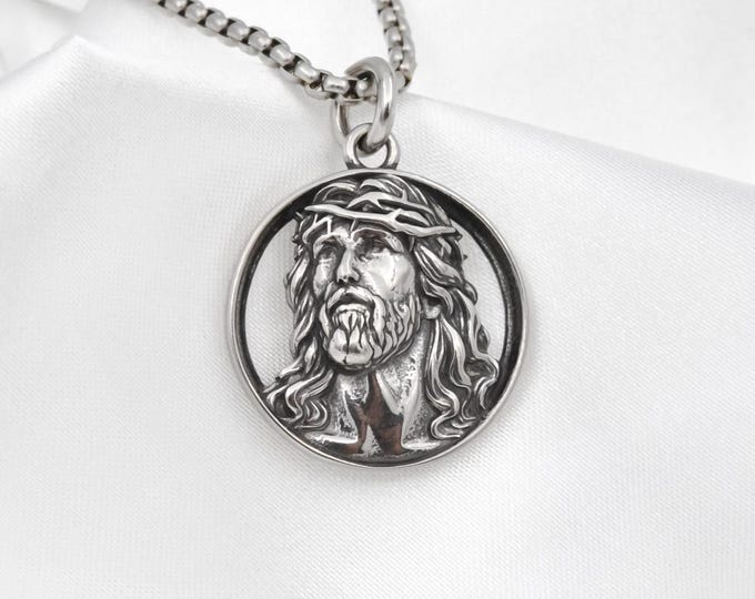 Jesus Christ Necklace - Stainless Steel Christian Jewelry - Religious ...