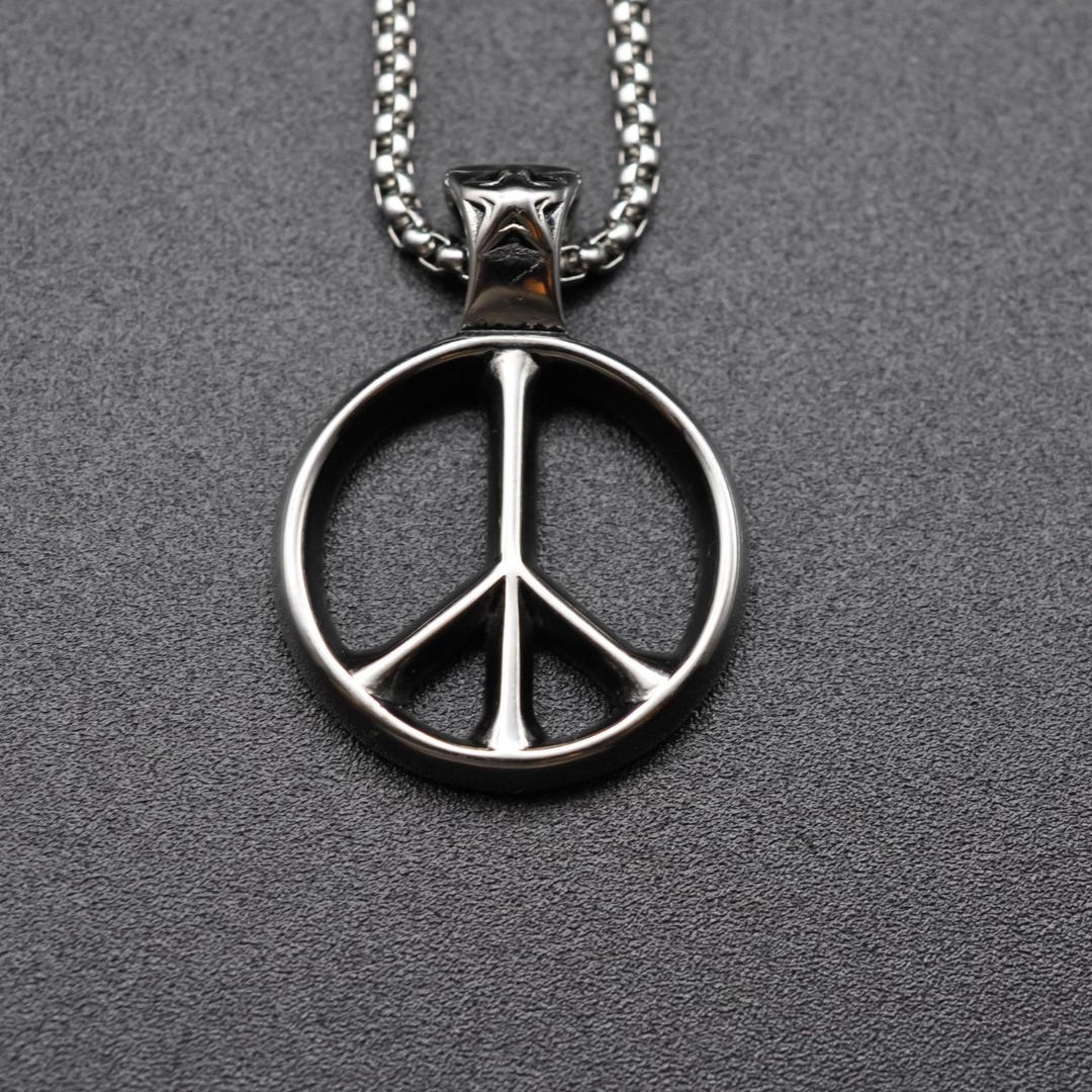Peace Sign Necklace - Peace Sign Pendant - Inverted Cross Jewelry ...