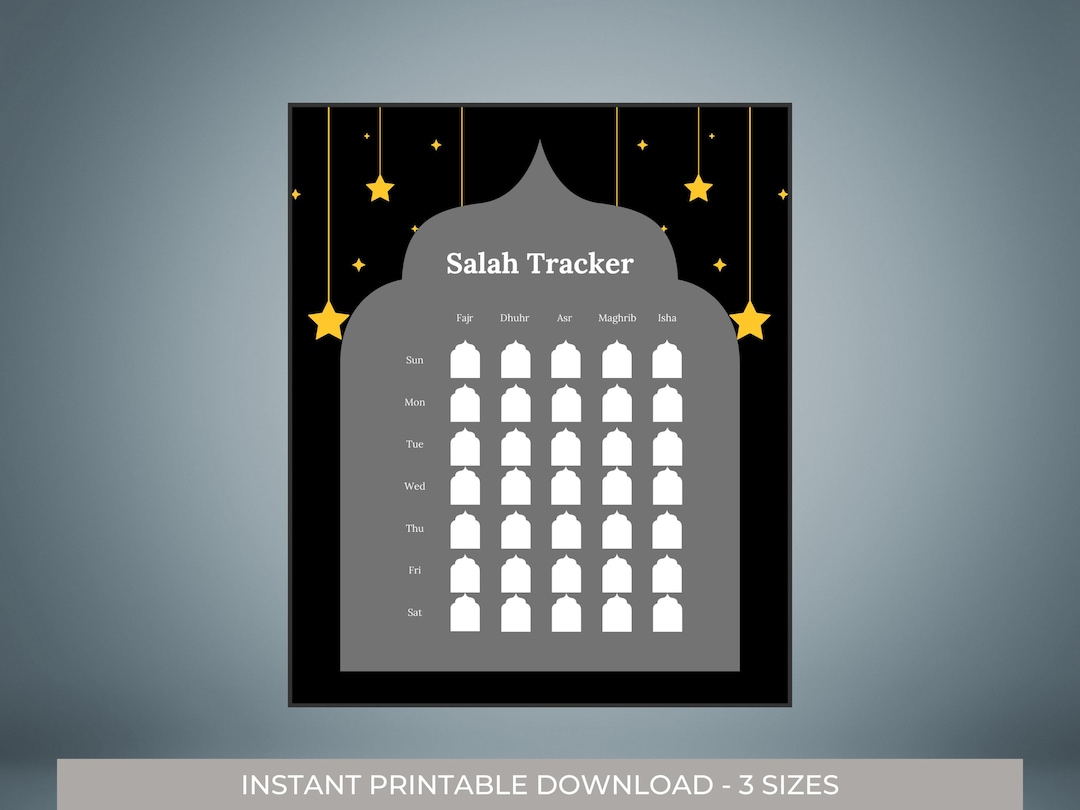 Weekly Salah Tracker Printable, Namaz, Daily Salah Tracker, Salah Chart ...