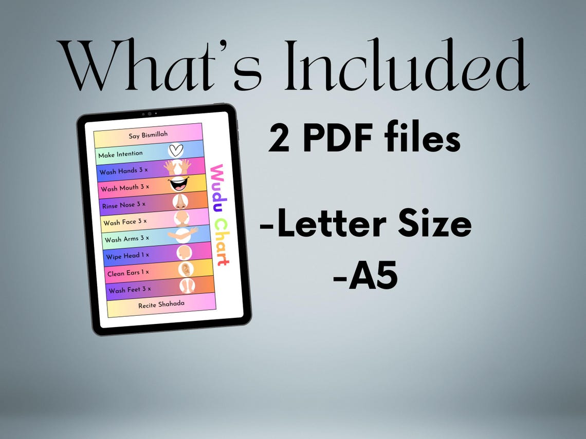 Wudu Guide Printable, Wudu Poster, Wudu Chart for Kids, Ablution Guide ...