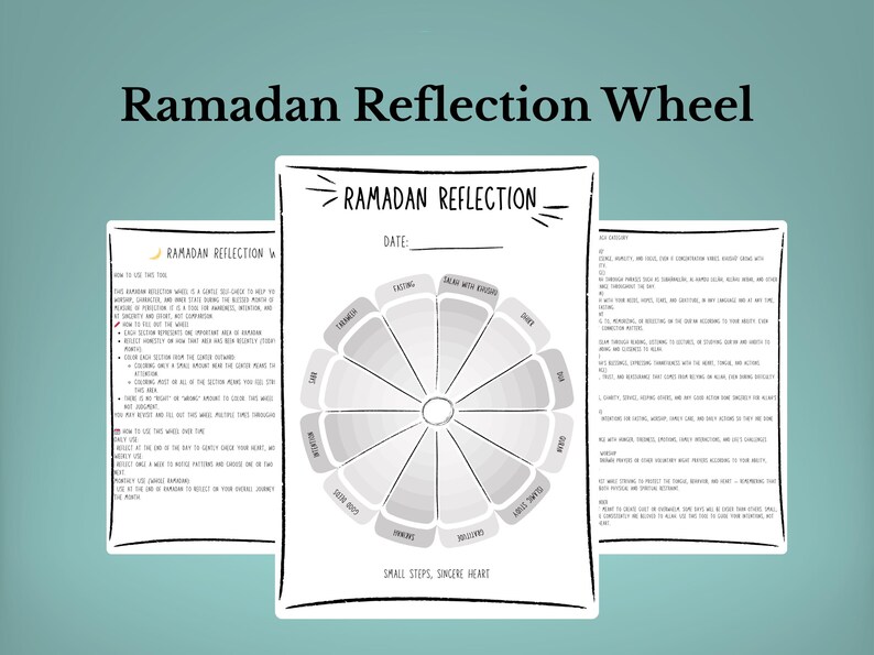 Ramadan Reflection Wheel | Muslim Planner, Spiritual Growth (PDF ...