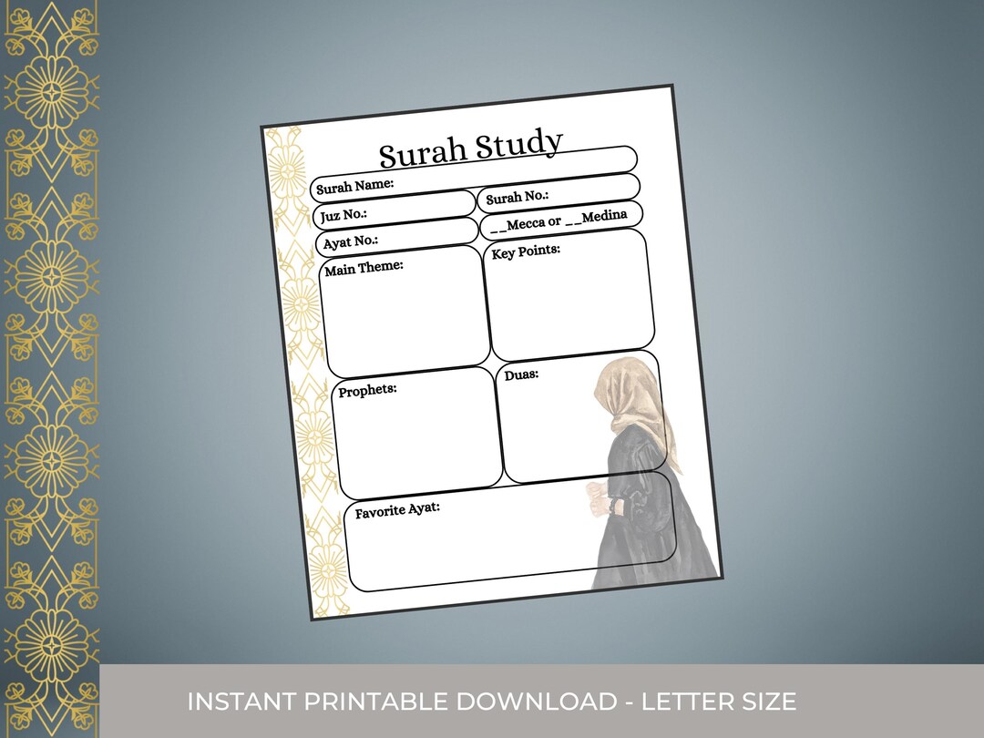 Quran Study Printable, Surah Study, Quran Journal, Islam Study, Muslim ...