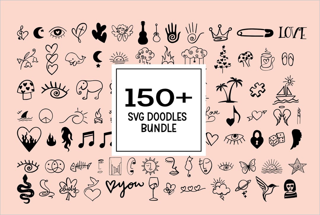 150+ SVG Doodles Bundle - Etsy