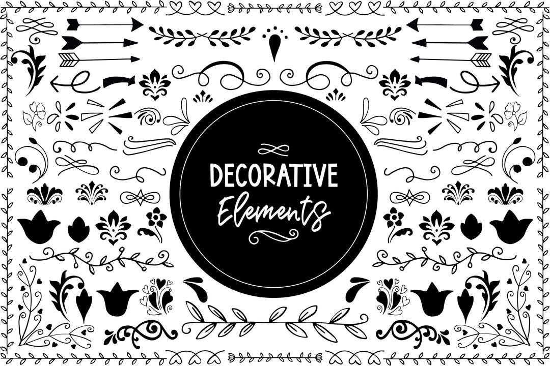 Decorative Elements SVG Bundle - Etsy