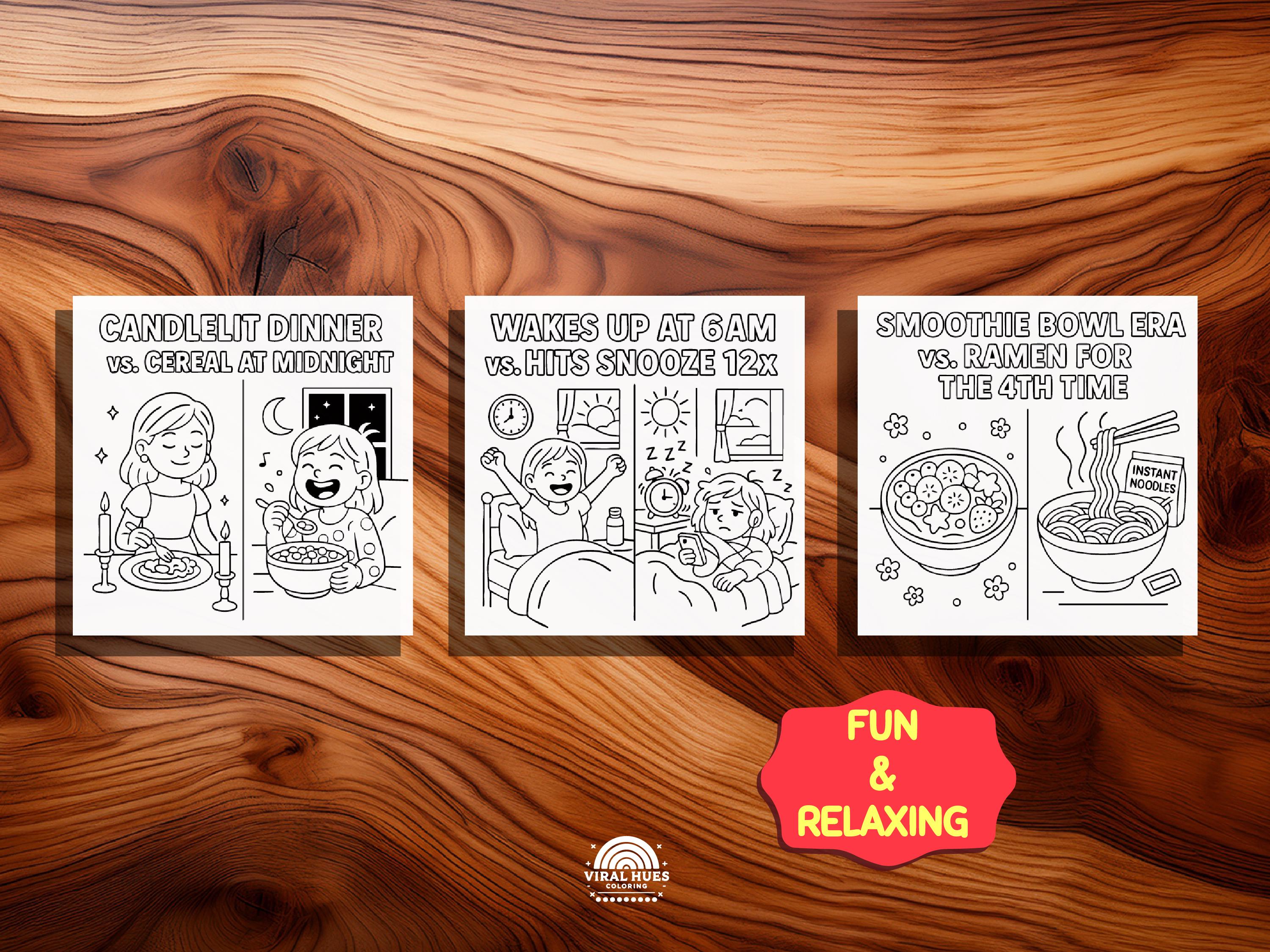 This or That: A Funny and Relatable Viral Trend Digital Coloring Book ...