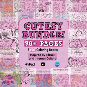 90-page Coloring Book Bundle – Cute & Kawaii Digital Coloring Pages for ...