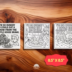 How Hungry? Coloring Book | 30 Cartoon-style Scenes for Adults | Funny ...