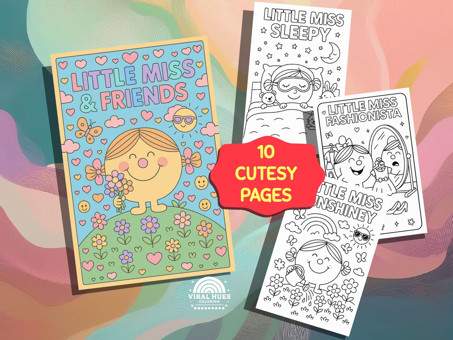 Little Miss & Friends: A Funny and Girly Coloring Book for Kids Ages 5 ...