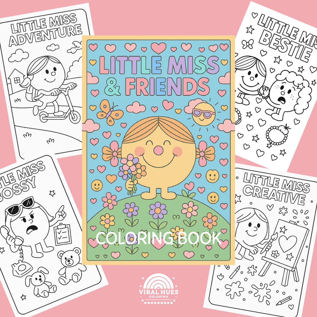 Little Miss & Friends: A Funny Coloring Book for Girls Downloadable - Etsy