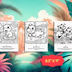 Baby Hippo Coloring Book for Kids: Fun & Educational Animal Adventures ...