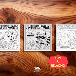 How Hungry? Coloring Book | 30 Cartoon-style Scenes for Adults | Funny ...