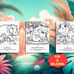 Baby Hippo Coloring Book for Kids: Fun & Educational Animal Adventures ...