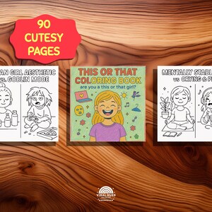 90-page Coloring Book Bundle – Cute & Kawaii Digital Coloring Pages for ...