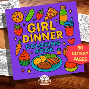 Girl Dinner Coloring Book: A Funny & Cute Viral Trend Digital Coloring ...