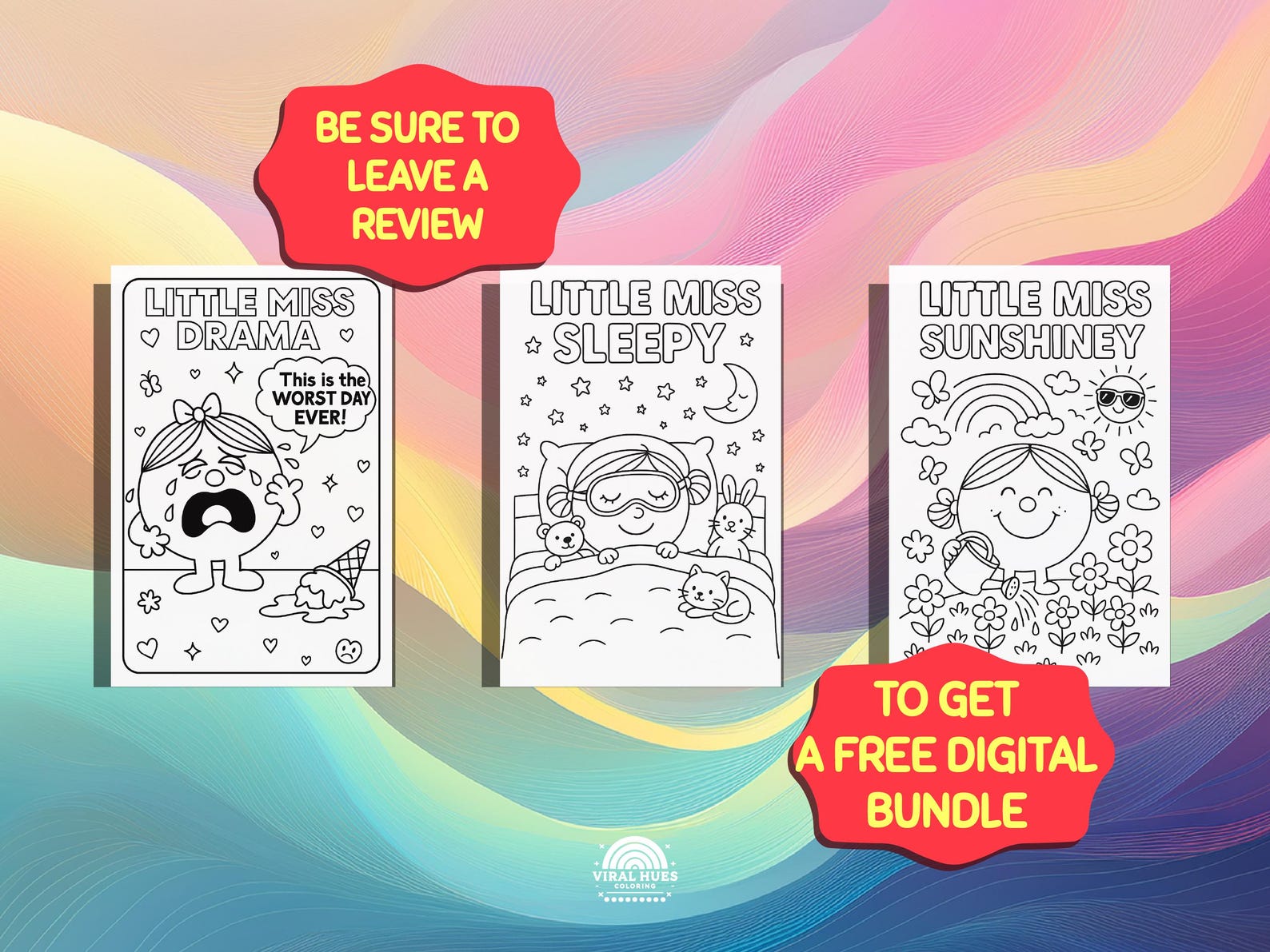 Little Miss & Friends: A Funny and Girly Coloring Book for Kids Ages 5 ...
