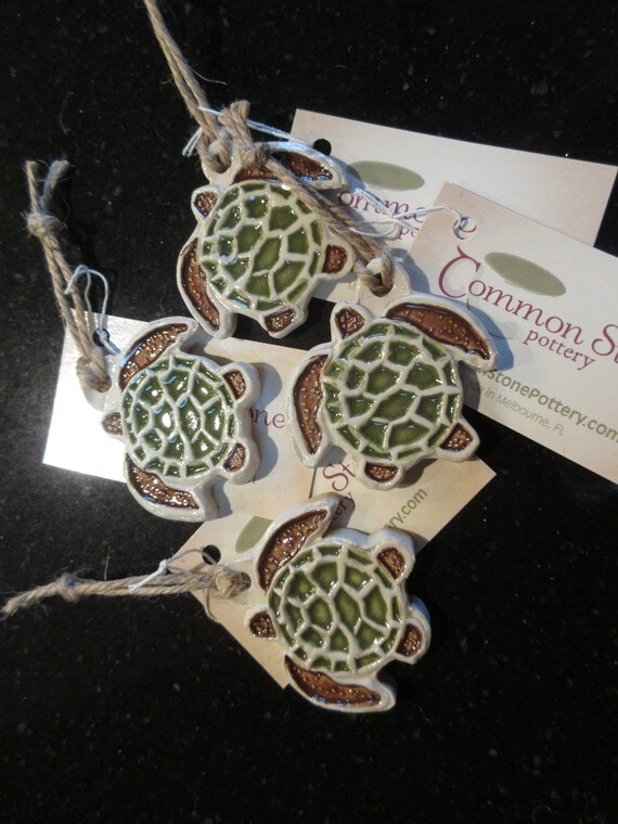 Set Of 4 Sea Turtle Gift Tag / Ornaments | Etsy