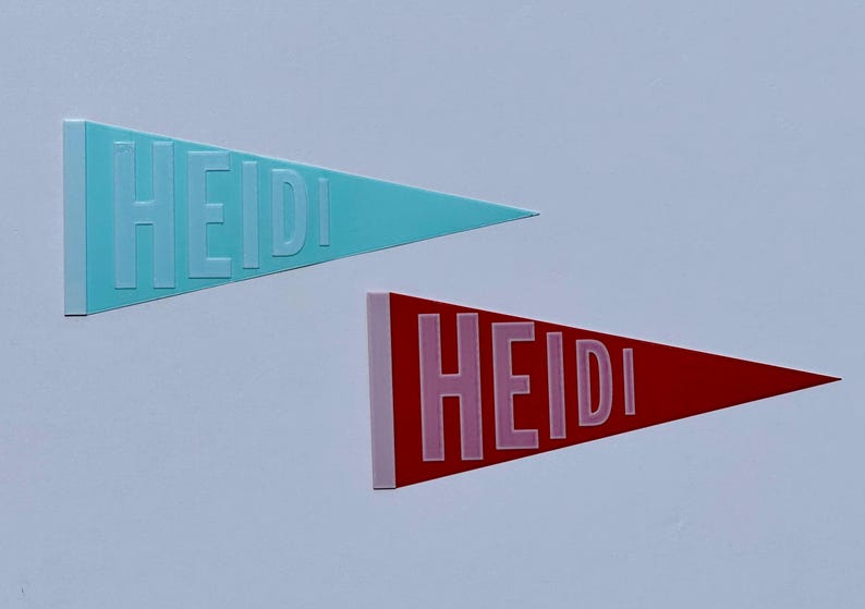 Custom 3D Printed Name Pennant – Dorm Decor, Teen Girl Room Sign ...