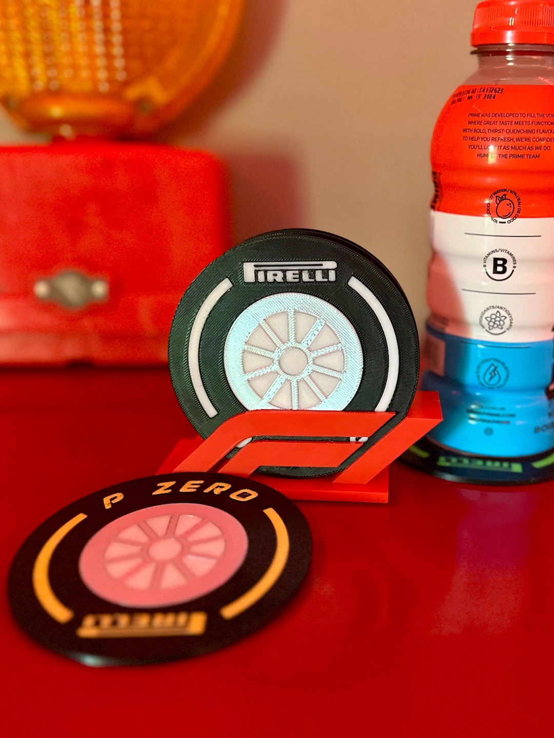 3D Printed F1 Inspired Tire Coaster Set With Holder - 5 Piece Drink ...