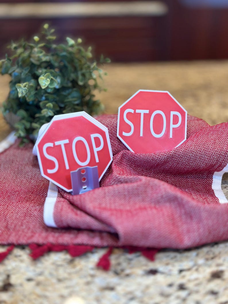 Stop Sign 3D Printed Coaster With Holder - Set of 5 | Home Decor ...