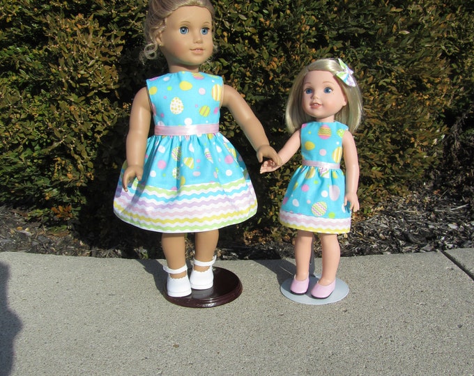 Matching Spring Dress in Cotton Fabric With Easter Egg Print and ...