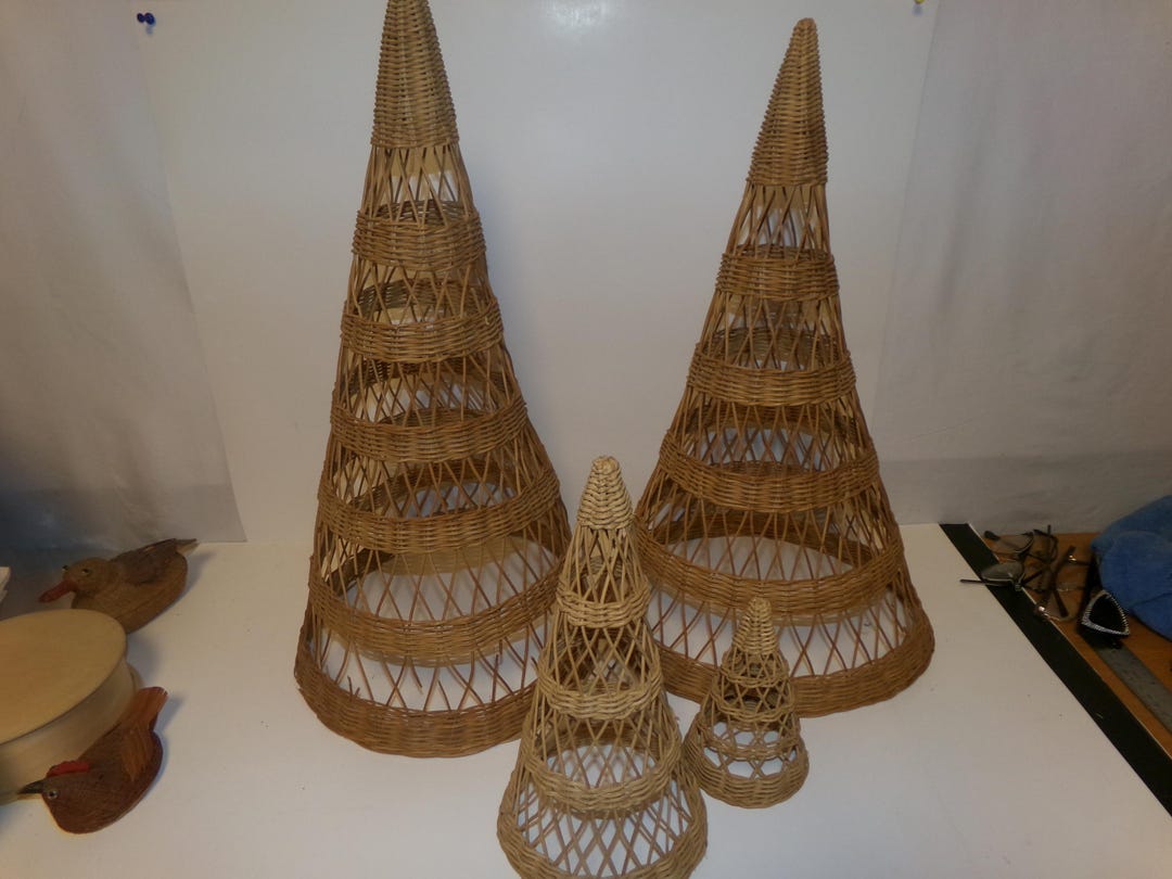 Set of 4 Woven Wicker Cones for Crafting. 6 21 Tall - Etsy