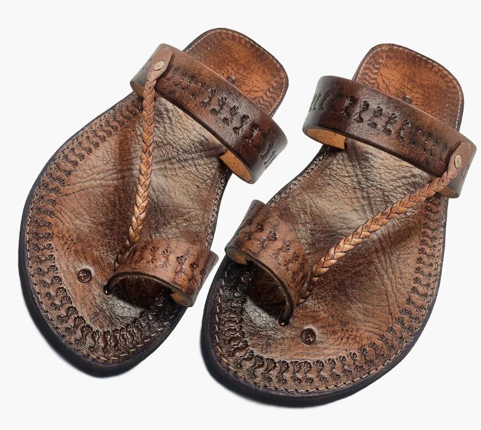 Handmade Moroccan Leather Sandals Berber Sandal Flip Flop Shoes D.brown ...