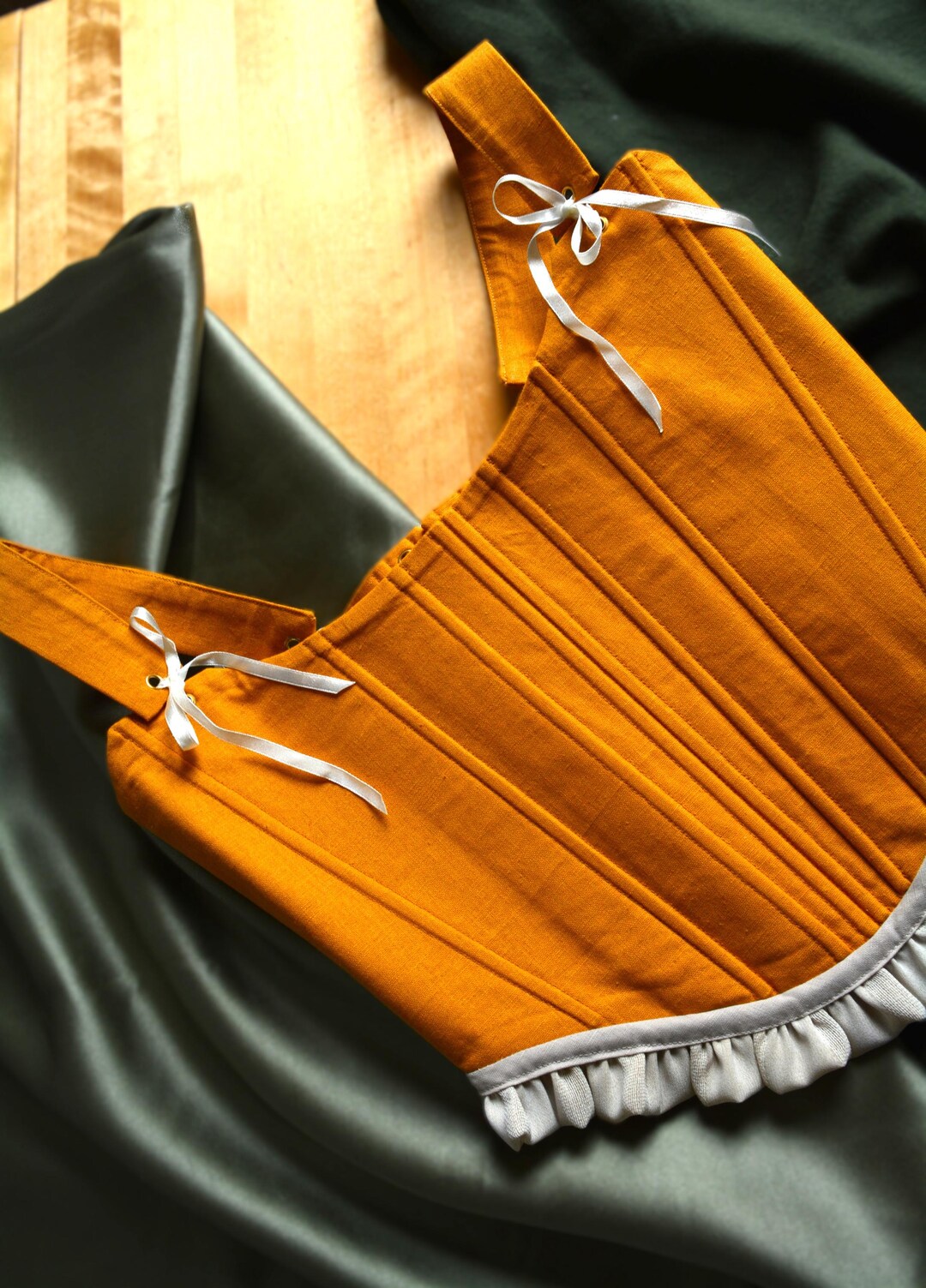 Mustard Yellow Reversible Corset: Handmade Romantic Laced Cosplay ...