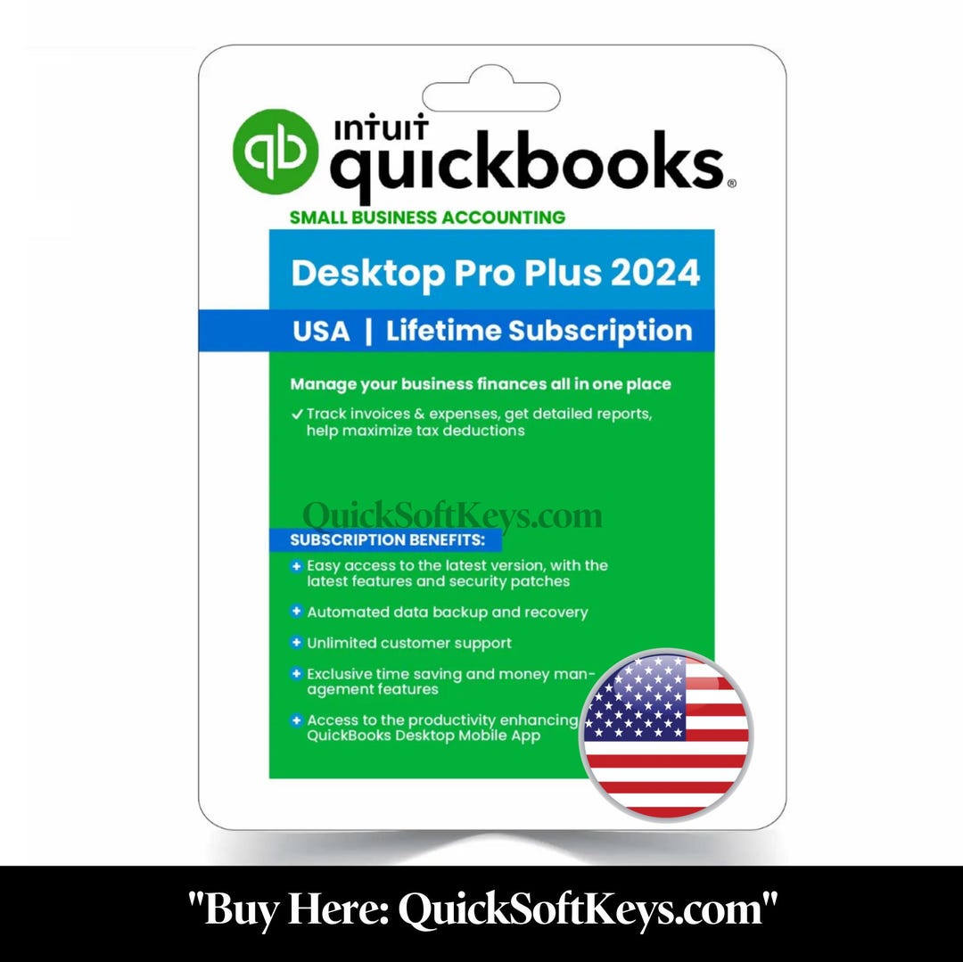 Quickbooks Desktop Pro Plus 2024 Lifetime Activation Original License ...